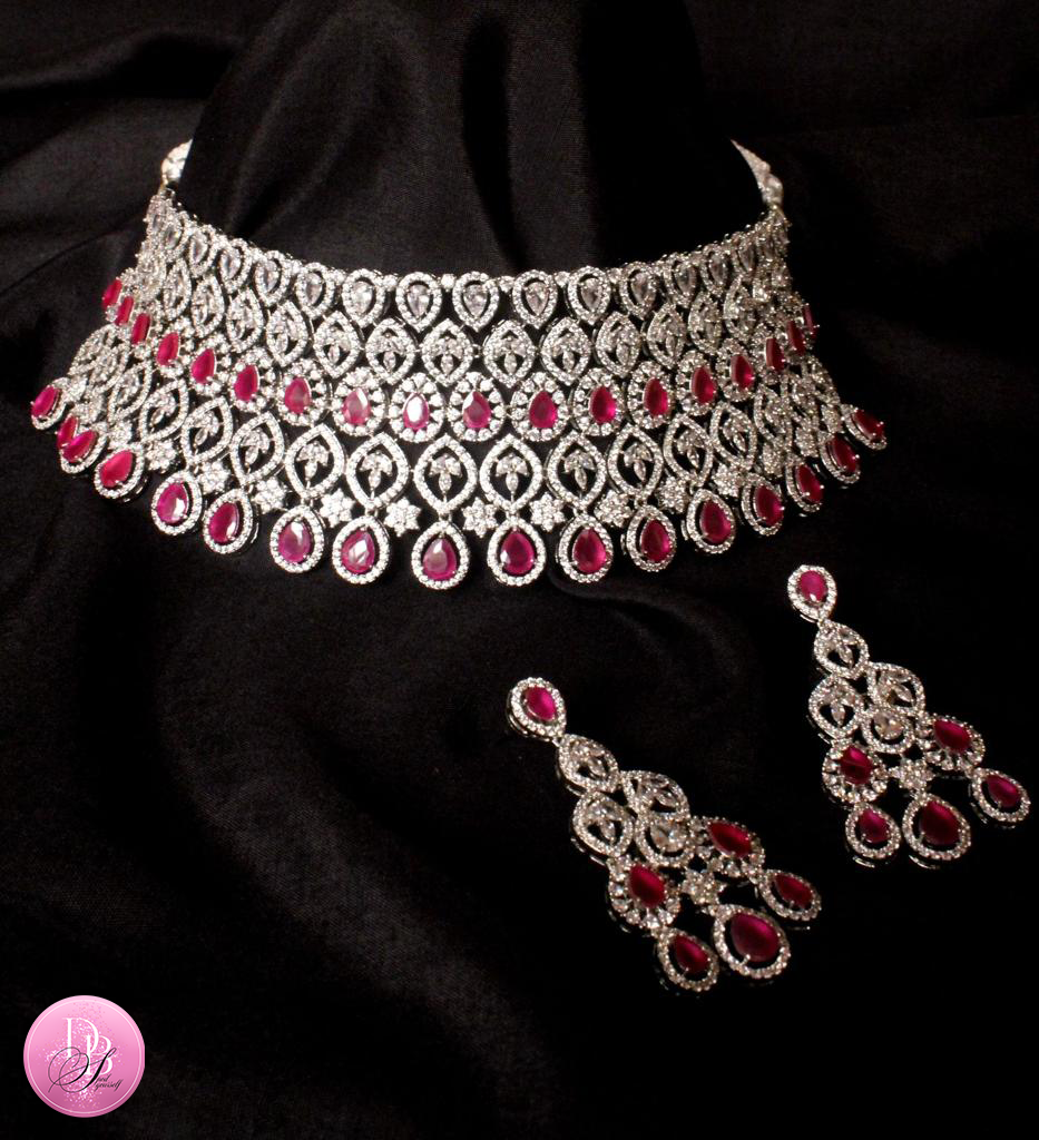 Ruby with Diamonds - Bridal Set - Best for Pink Wedding outfits ...